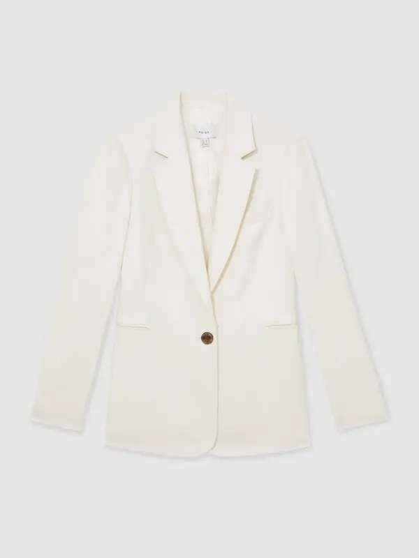 REISS Single-breasted Suit Jacket - Cream