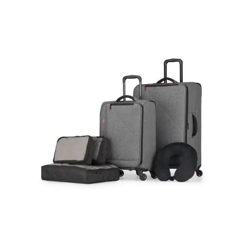 Swiss Mobility 6-Piece Softside Luggage Set - Charcoal | Editorialist