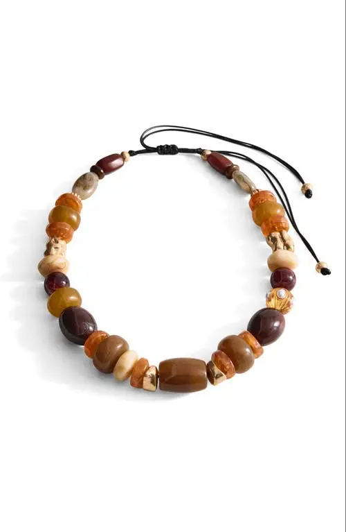 Mango Beaded Necklace - Brown