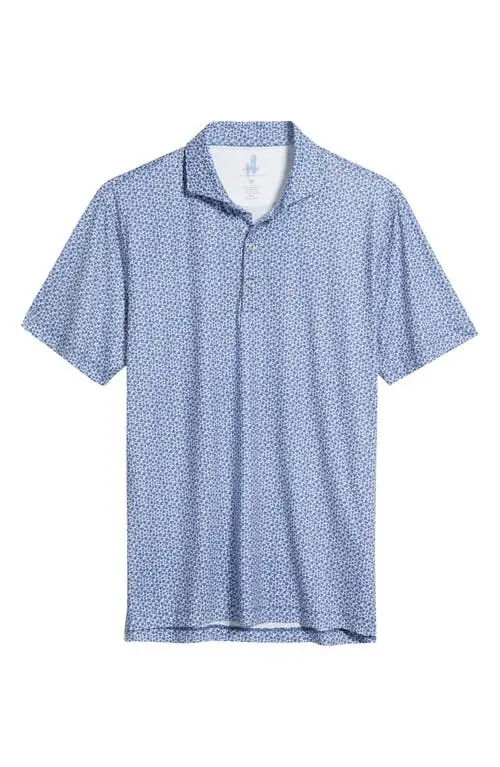 Johnnie-o Four Leaf Clover Print Featherweight Performance Polo - Lake
