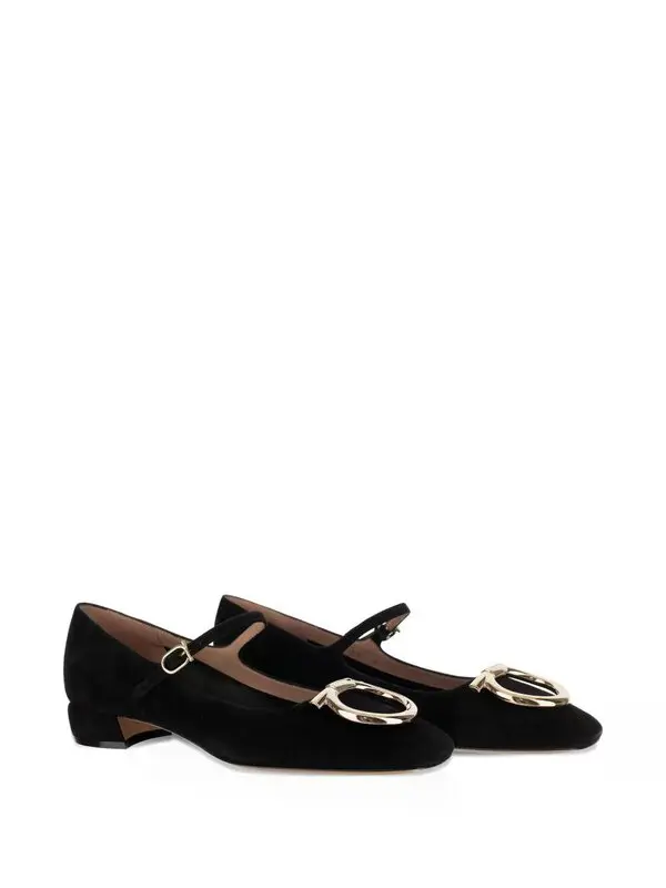 FERRAGAMO Suede Mary Jane Ballet Flats