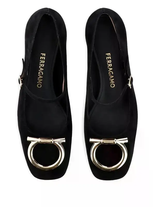 FERRAGAMO Suede Mary Jane Ballet Flats