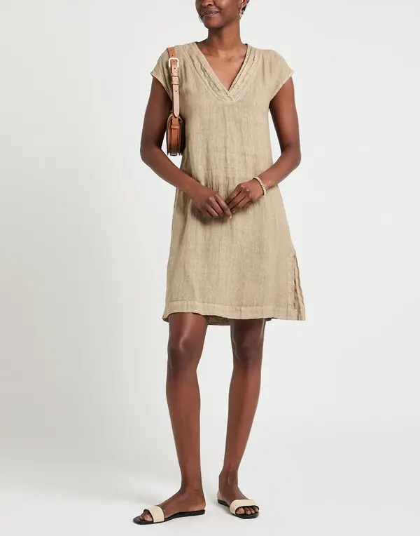 Crossley Mini Linen Dress In Beige - 43% Off | Editorialist