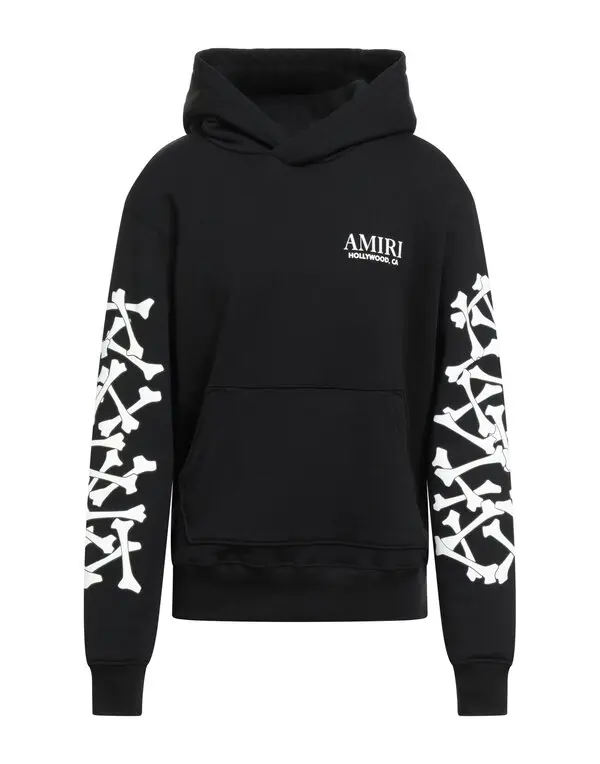Amiri Hooded Sweatshirt With Logo And Print - Black