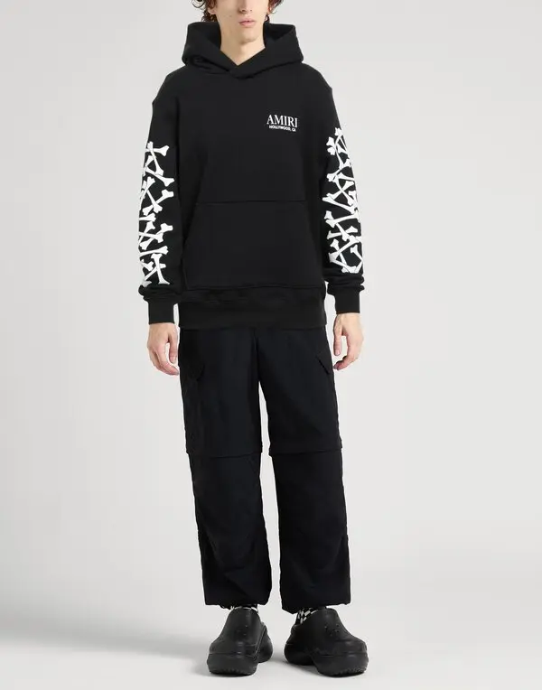 Amiri Hooded Sweatshirt With Logo And Print - Black