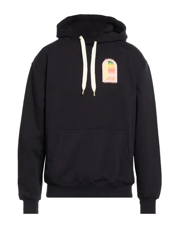 Casablanca Hooded Organic Cotton Sweatshirt - Black