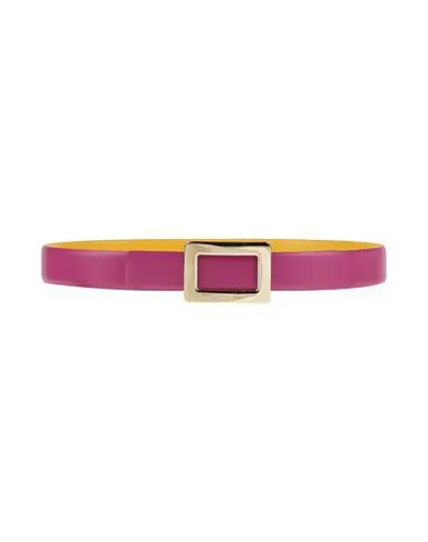 ROGER VIVIER Leather Belt With Appliqués - Magenta