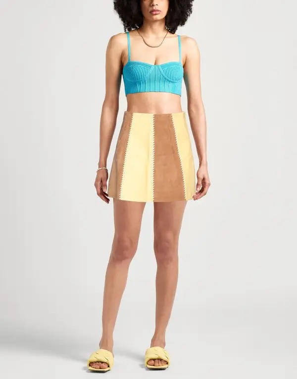 Marni Mini Leather Flared Skirt
