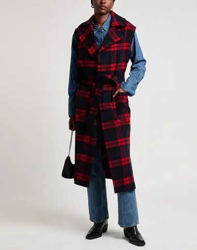 SHIRTAPORTER Belted Tartan Sleeveless Coat