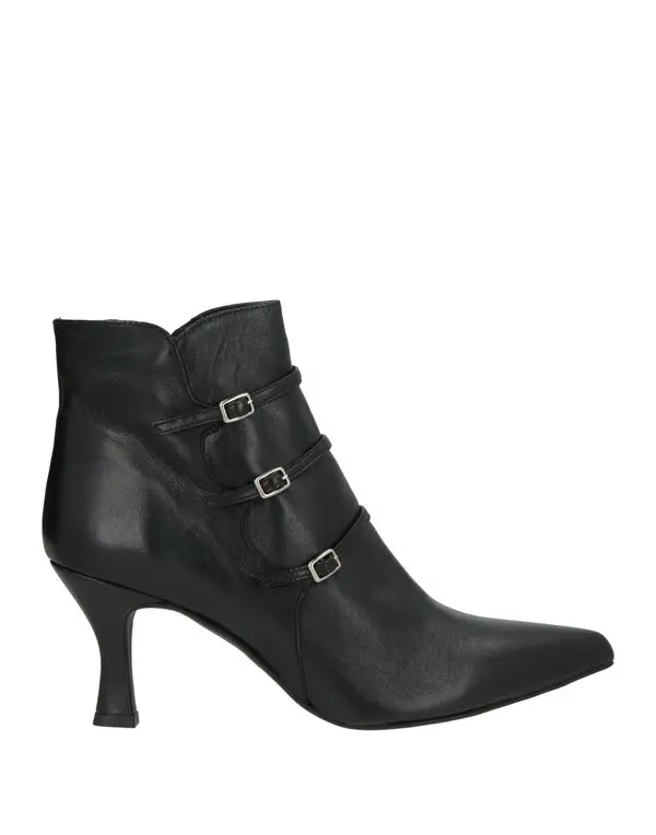 OVYE Leather Ankle Boots With Buckle Detail - Black