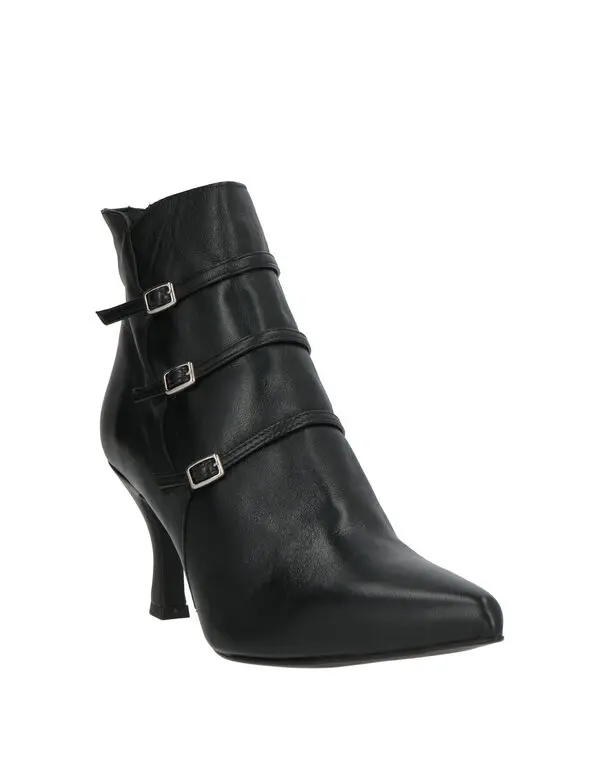 OVYE Leather Ankle Boots With Buckle Detail - Black