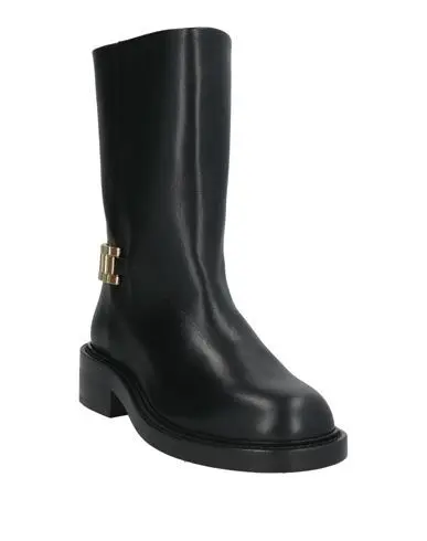 Victoria Beckham Leather Ankle Boots With Chain Detail