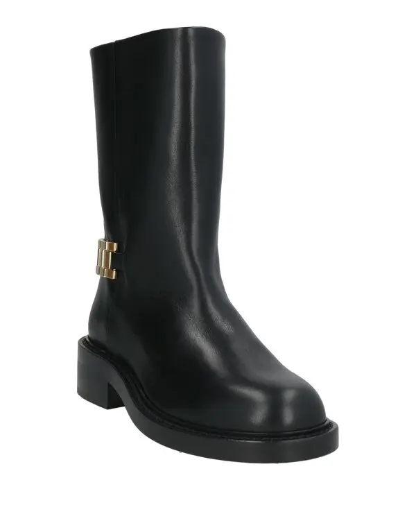 Victoria Beckham Leather Ankle Boots With Chain Detail