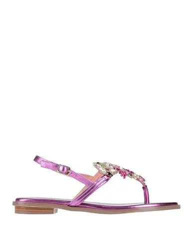 MASSIMO SANTINI Thong Sandal With Appliqués And Crystals - Purple