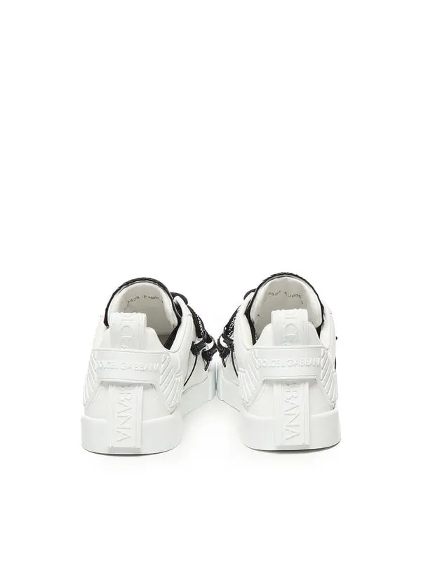 Dolce & Gabbana Calfskin Sneakers - White, Black
