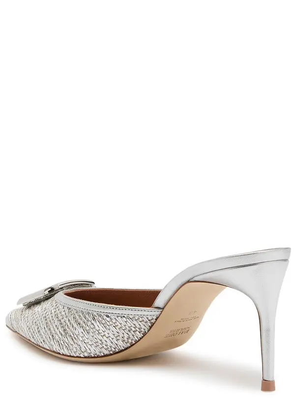 MALONE SOULIERS Mona 70 Metallic Raffia Sandals