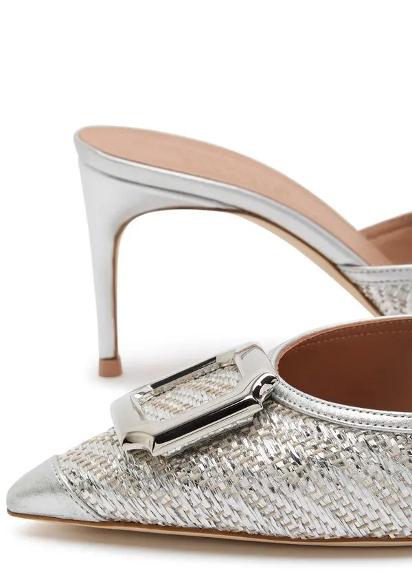 MALONE SOULIERS Mona 70 Metallic Raffia Sandals