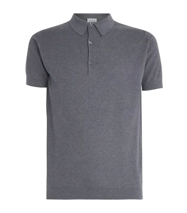 John Smedley Sea Island Cotton Piqué Roth Polo Shirt - Grey