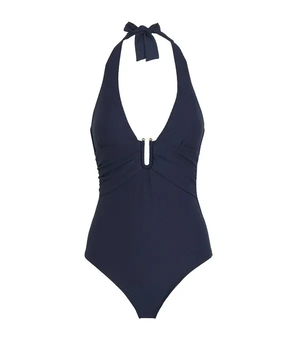 Heidi Klein Plunge U-bar Swimsuit - Navy