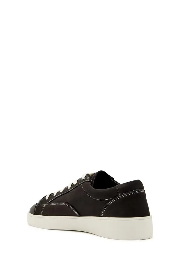 JUDE LLOW Nico Panelled Nubuck Leather Sneakers - Black