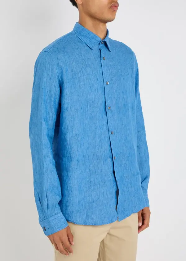 Sunspel Linen Shirt - Blue
