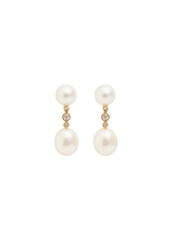 RAGBAG Odile Pearl 18kt -plated Drop Earrings - Gold