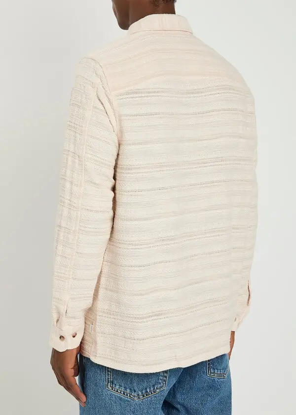LES DEUX Jonas Embroidered Woven Overshirt Jacket