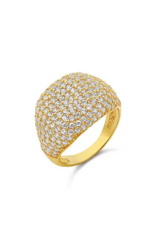 SHYMI Cubic Zirconia Pavé Dome Signet Ring - Gold