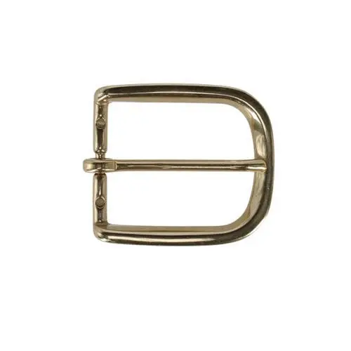 Trafalgar 35mm Solid Brass Italian Rounded Edged Harness Belt Buckle - Polished Brass