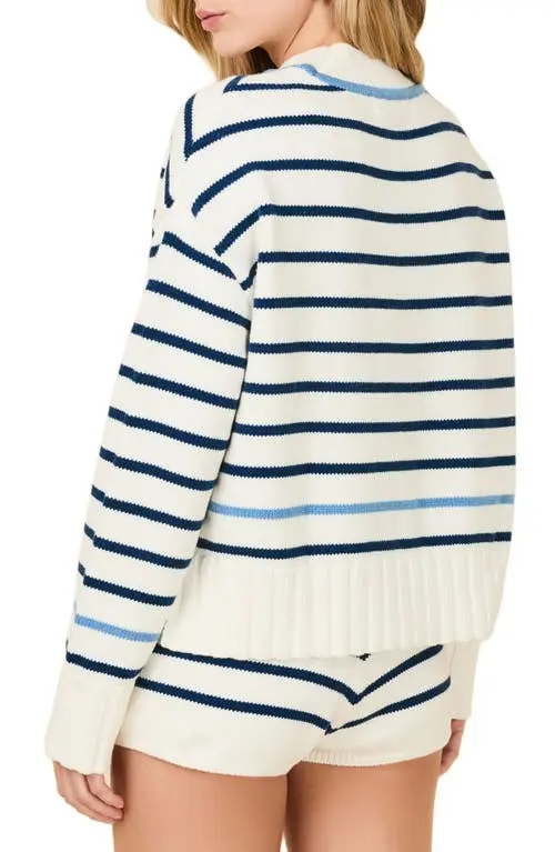 Solid & Striped The Maxine Stripe Cotton Mock Neck Sweater