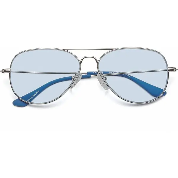CADDIS Mabuhay Aviator Reading Glasses - Chrome Light Blue