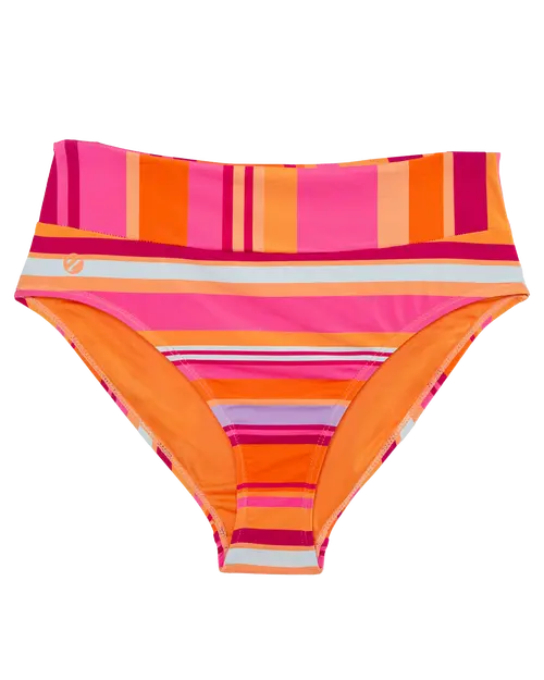 NANI Mid-rise Bikini Bottom - Sunset Stripe