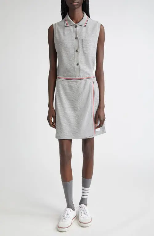 Thom Browne Waffle Knit Cotton Miniskirt