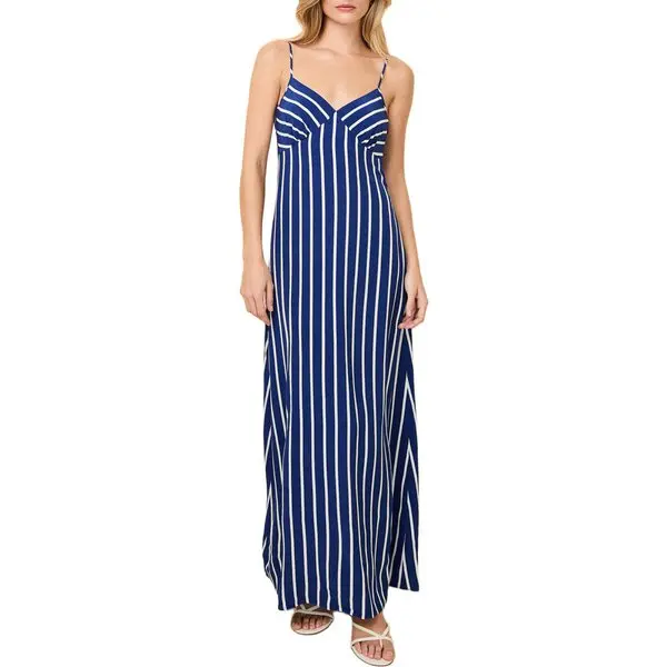 Solid & Striped The Rosetta Stripe Sleeveless Maxi Dress