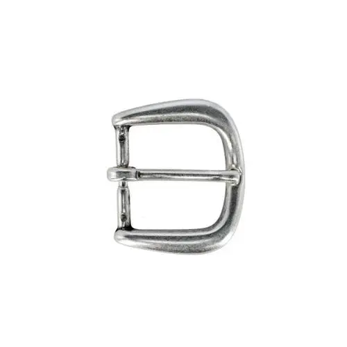 Trafalgar 30mm Solid Brass Rounded Harness Belt Buckle - English Silver