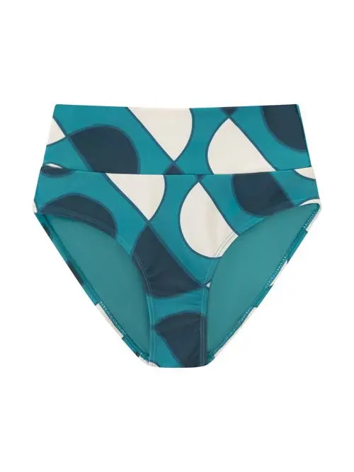 NANI High-rise Ribbed Bikini Bottom - Riptide