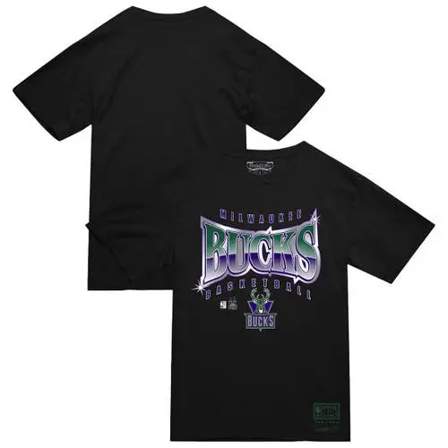 Mitchell & Ness Milwaukee Bucks Worldwide Collection Glow Up T-shirt - Black
