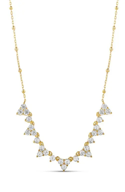SHYMI Cubic Zirconia Cluster Chain Necklace - Gold