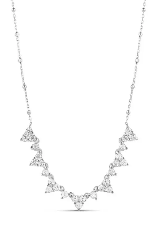 SHYMI Cubic Zirconia Cluster Chain Necklace - Silver