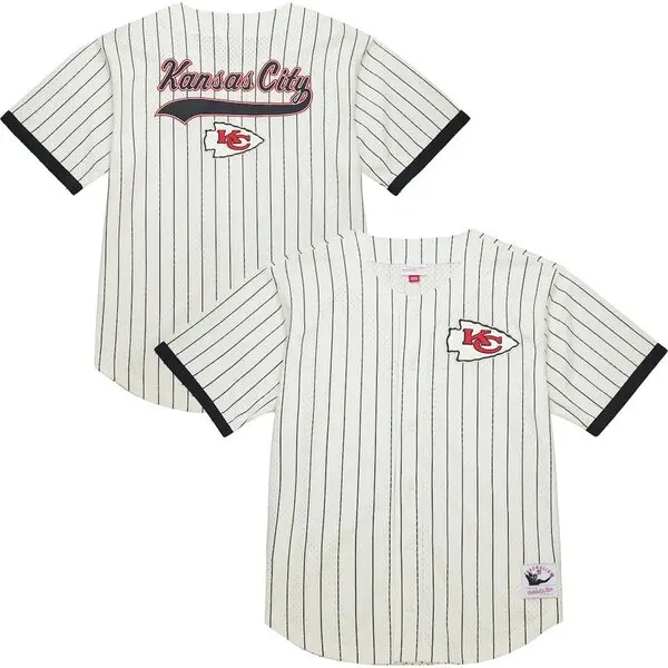 Mitchell & Ness Kansas City Chiefs Final Seconds Vintage Logo Mesh Button-up Shirt - Cream