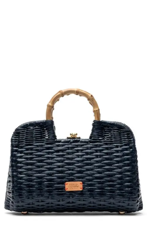 FRANCES VALENTINE Buzzy Woven Wicker Top Handle Bag
