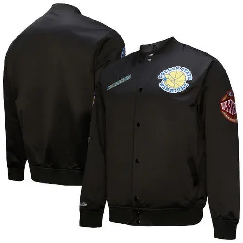 Mitchell & Ness Golden State Warriors Vintage Full-snap Satin Jacket