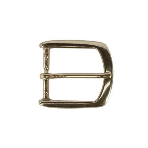 Trafalgar 35mm Italian Solid Brass Rounded Harness Belt Buckle - Polished Brass