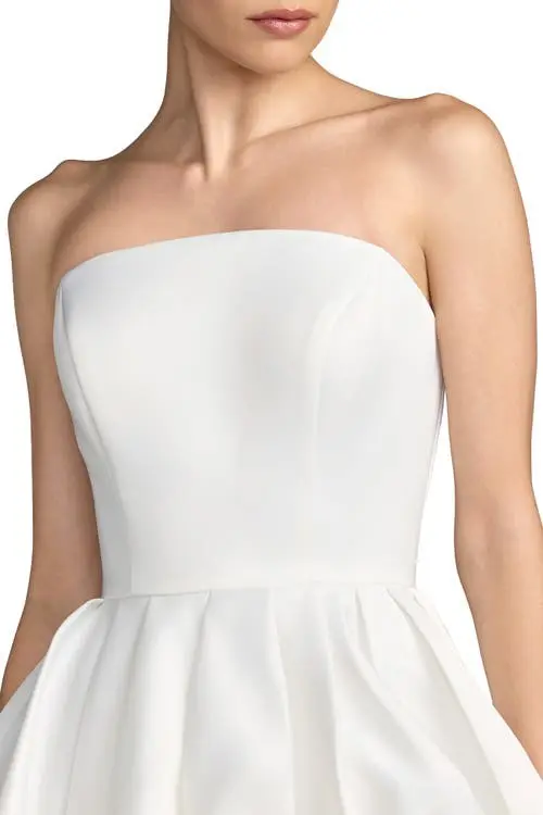Mac Duggal Strapless Mini Dress With Rose Detail