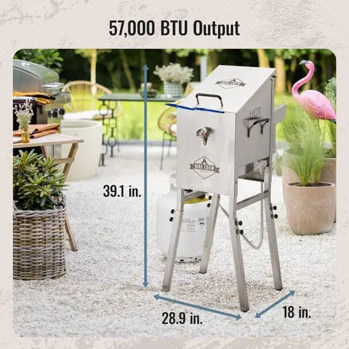 HIKE CREW Outdoor 4-gallon Propane Deep Fryer With Basket