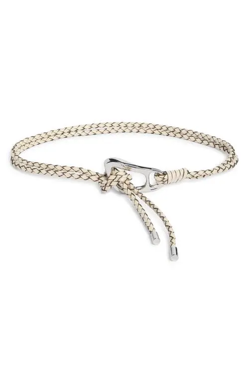 Nordstrom Woven Leather Tie Belt - Ivory