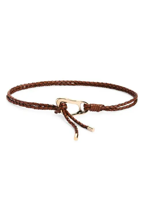 Nordstrom Woven Leather Tie Belt - Rust Bisque