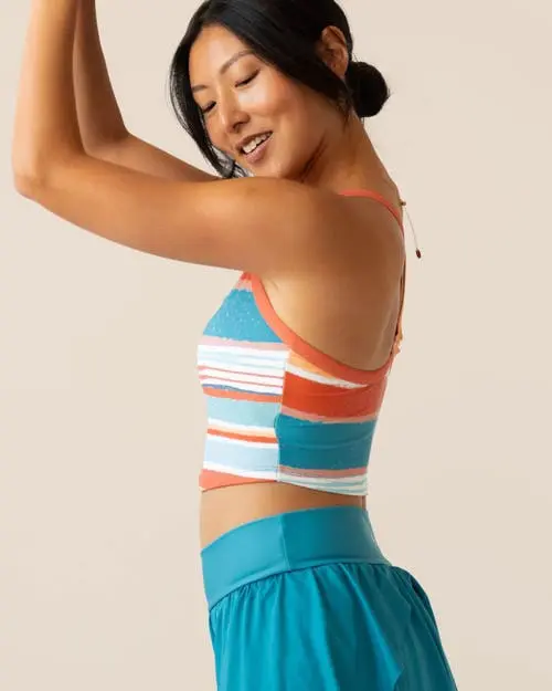 NANI Scoop Neck Striped Swim Top - Canyons