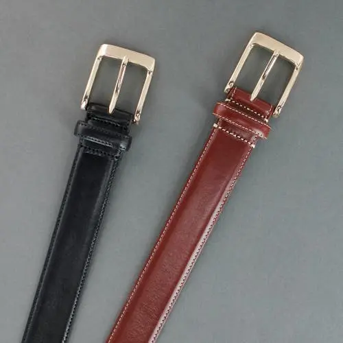 Trafalgar Cornelius 35mm Cortina Leather Dress Belt - Black