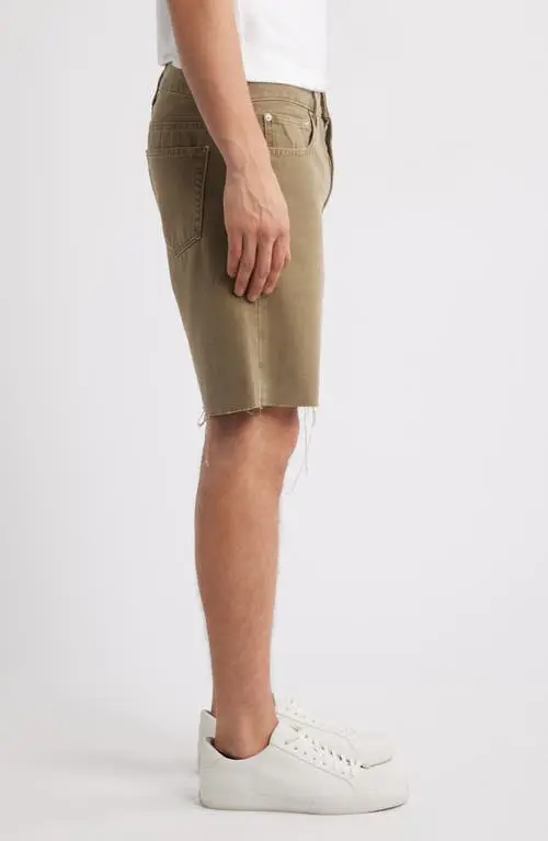 FRAME Raw Hem Relaxed Denim Shorts - Light Brown